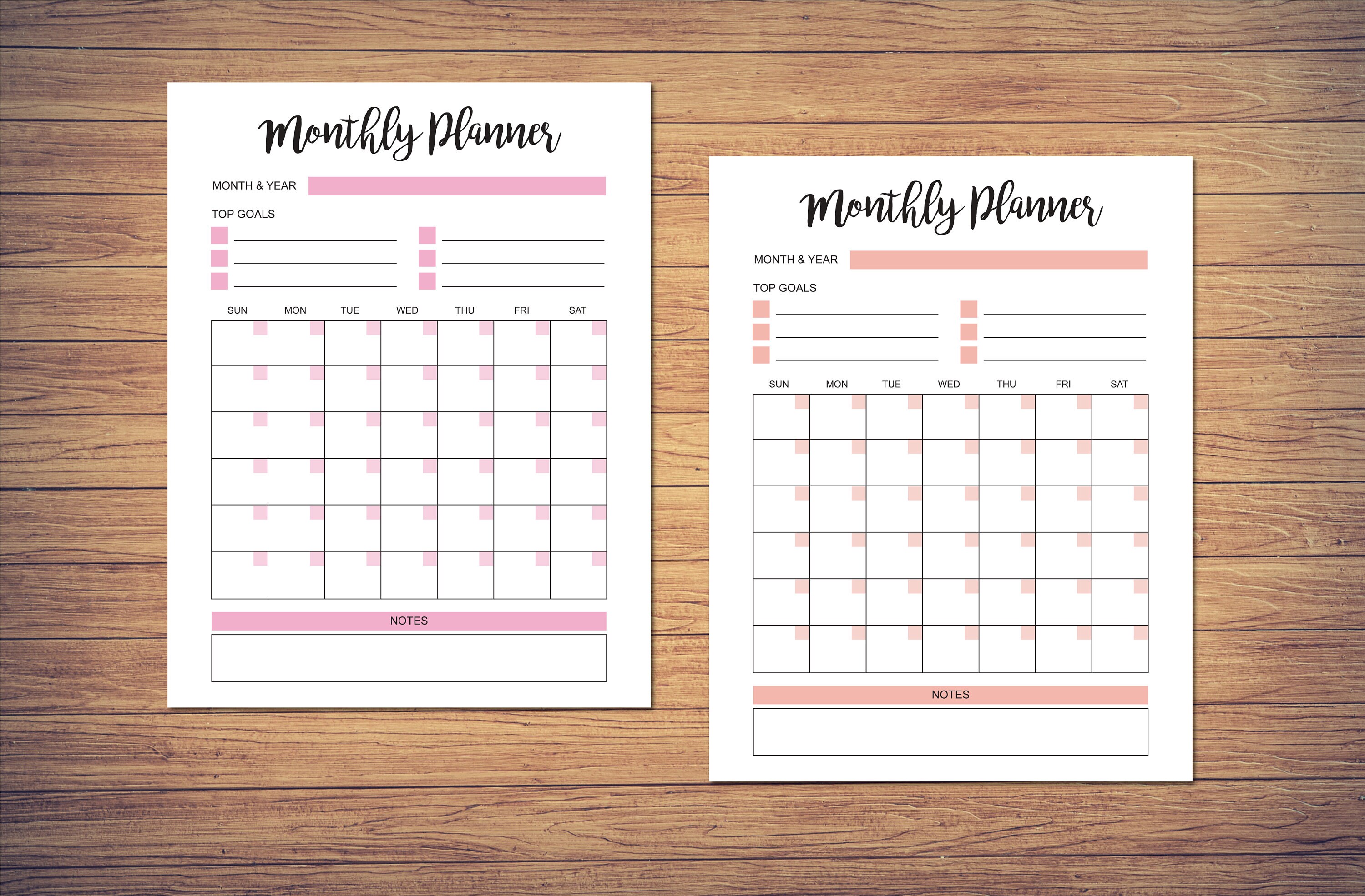 Monthly Planner Printable/monthly Planner/productivity | Etsy