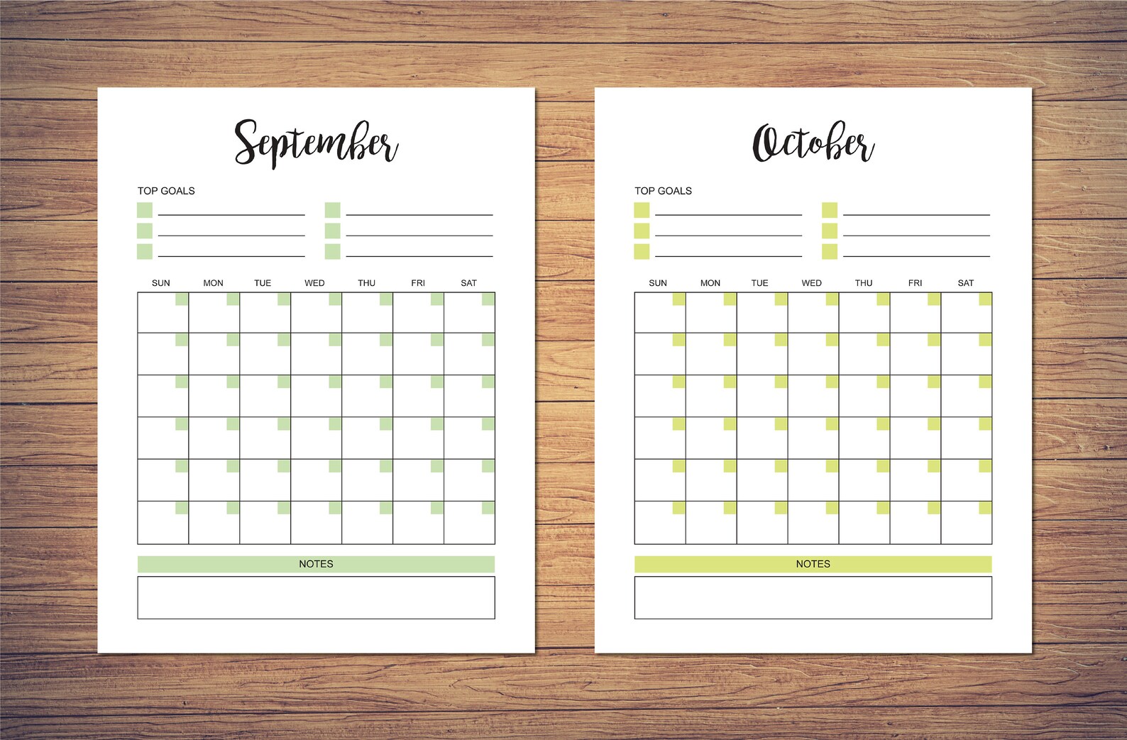 8.5 X 11 Inch Blank Monthly Calendar Page Template INSTANT - Etsy