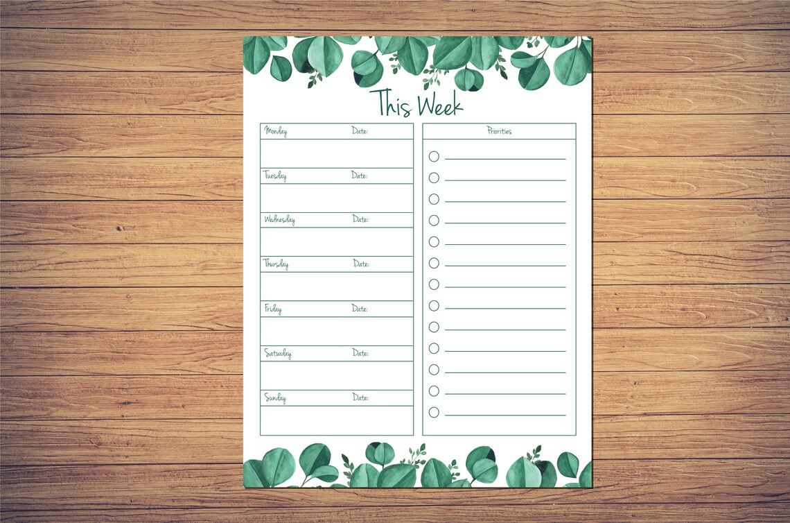 Printable Weekly Planners Kit Printable to Do List 6 in 1 | Etsy