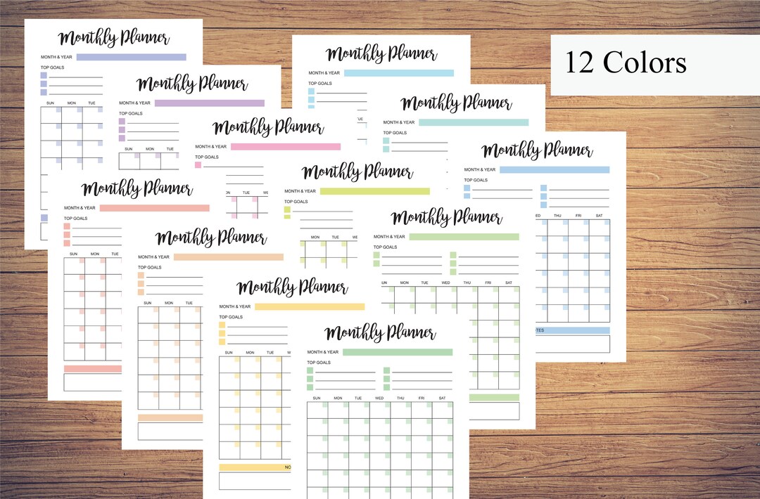 Monthly Planner Printable/monthly Planner/productivity Planner ...