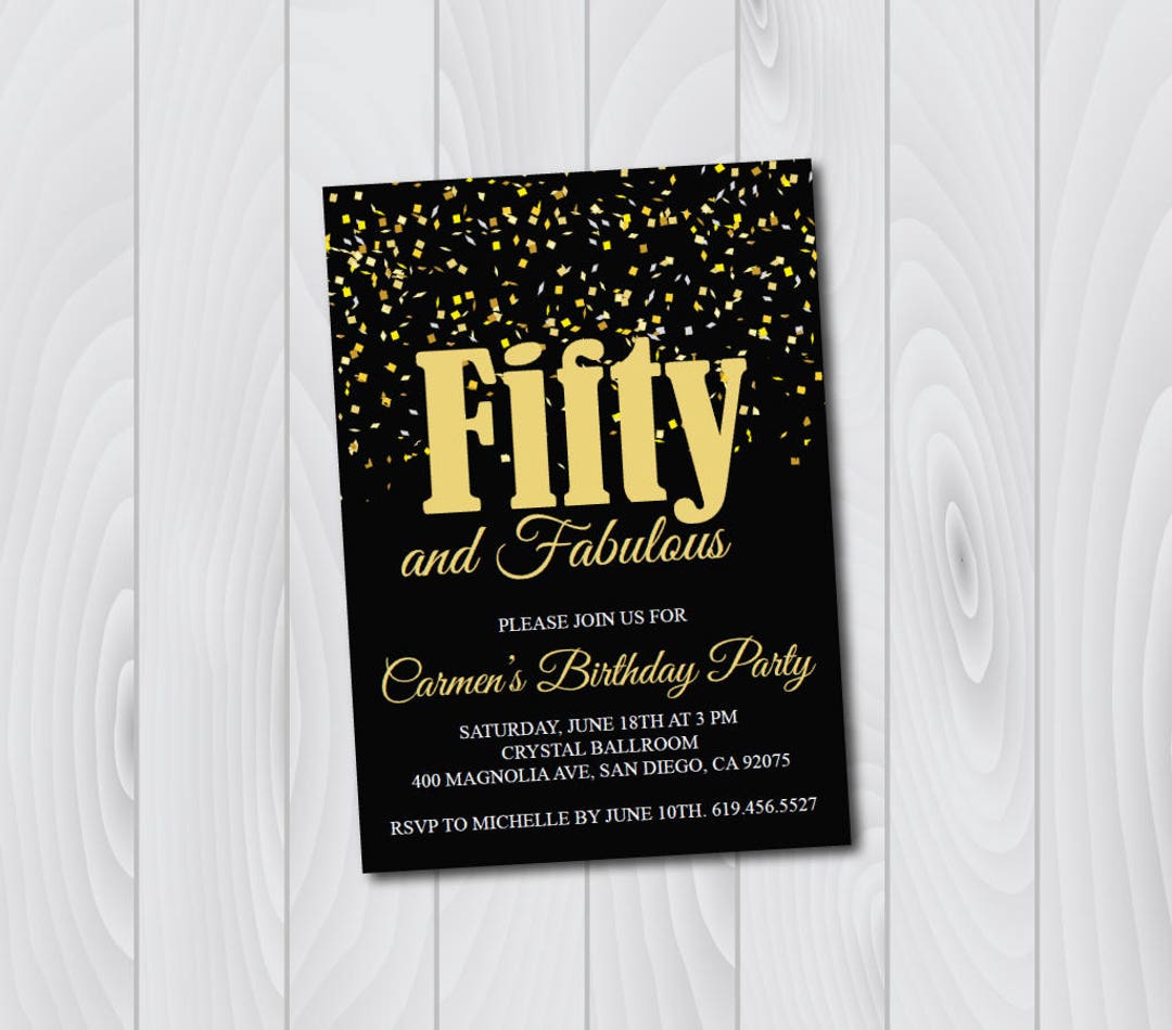 Free Printable Custom 50th Birthday Invitation Templates