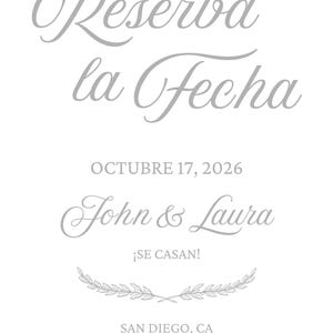 Spanish Save the Date Card/silver Save the Date Postcard/save the Date ...