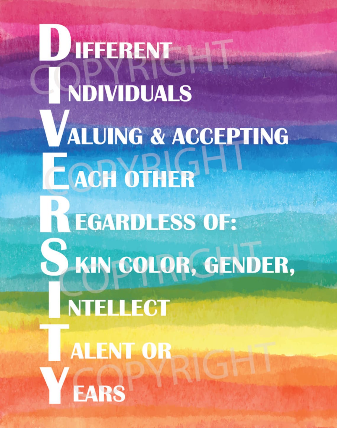 Diversity Poster School Counselor Poster Teen Bedroom Decor - Etsy