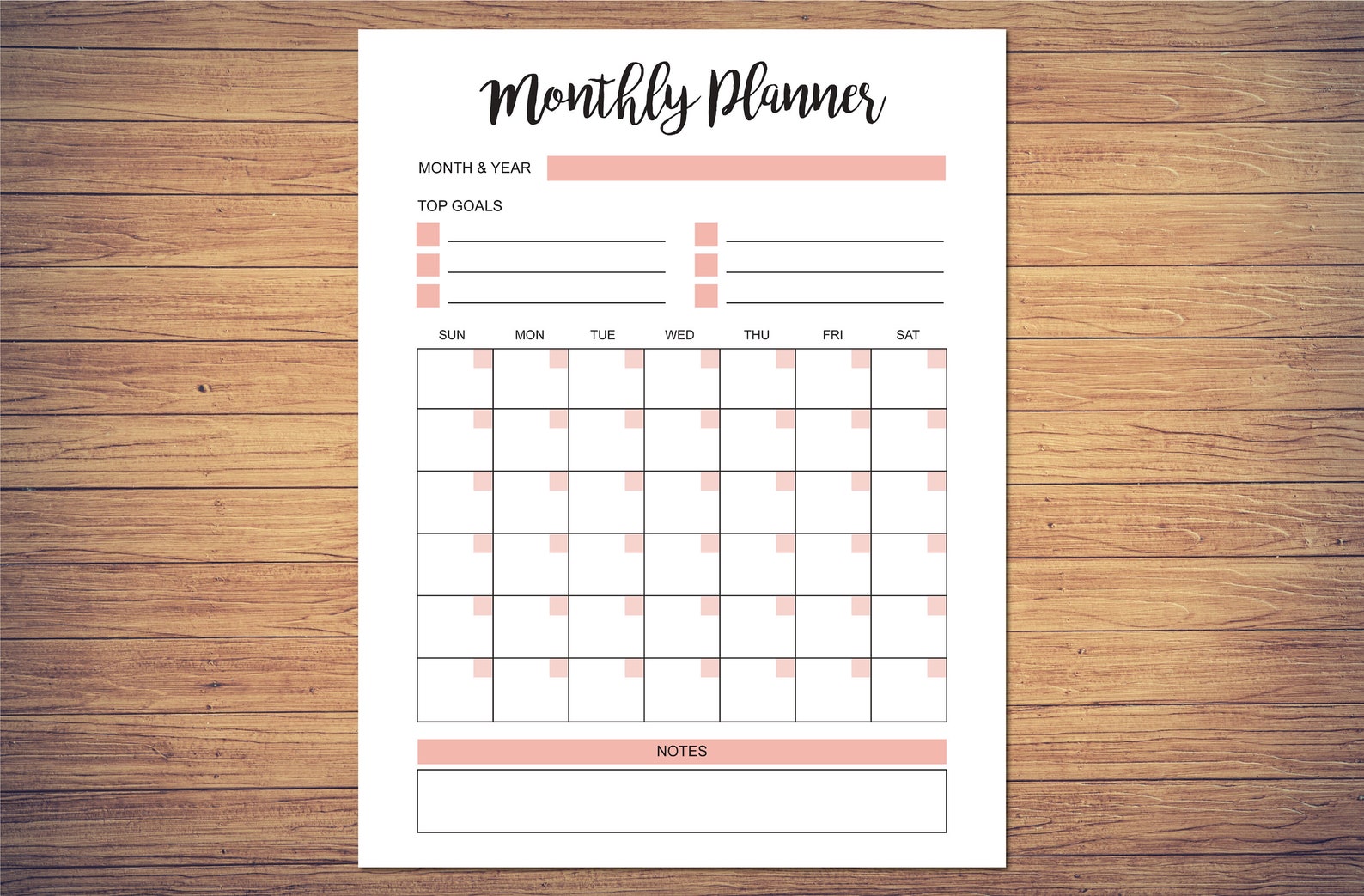 Monthly Planner Printable/monthly Planner/productivity | Etsy