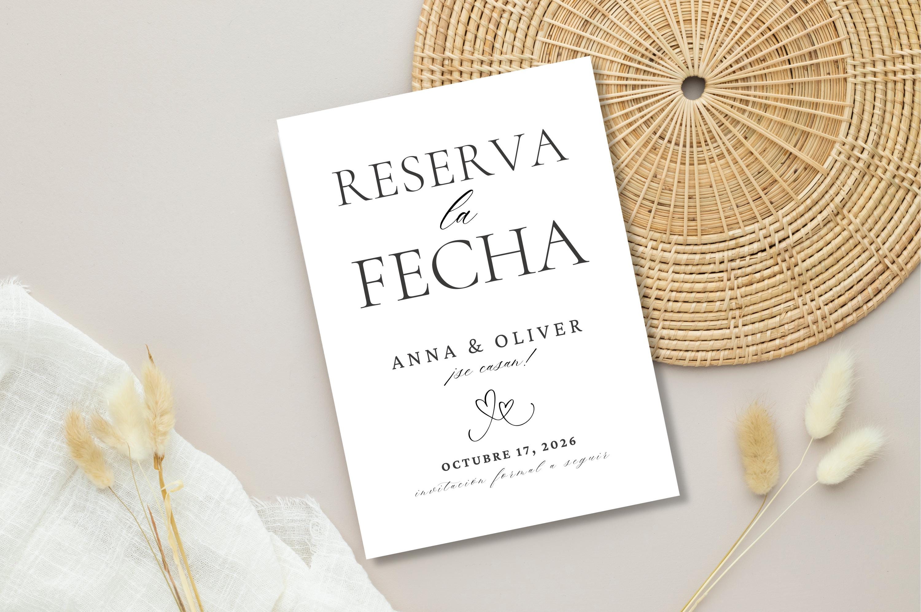 Spanish Save the Date Card/minimalist Save the Date Card/simple Save ...