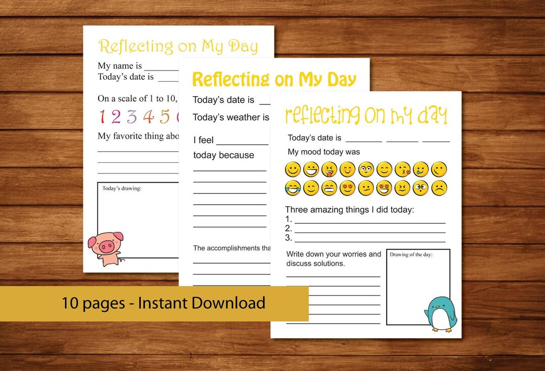Instant Download Daily Printable Reflections Activity/homeschool ...
