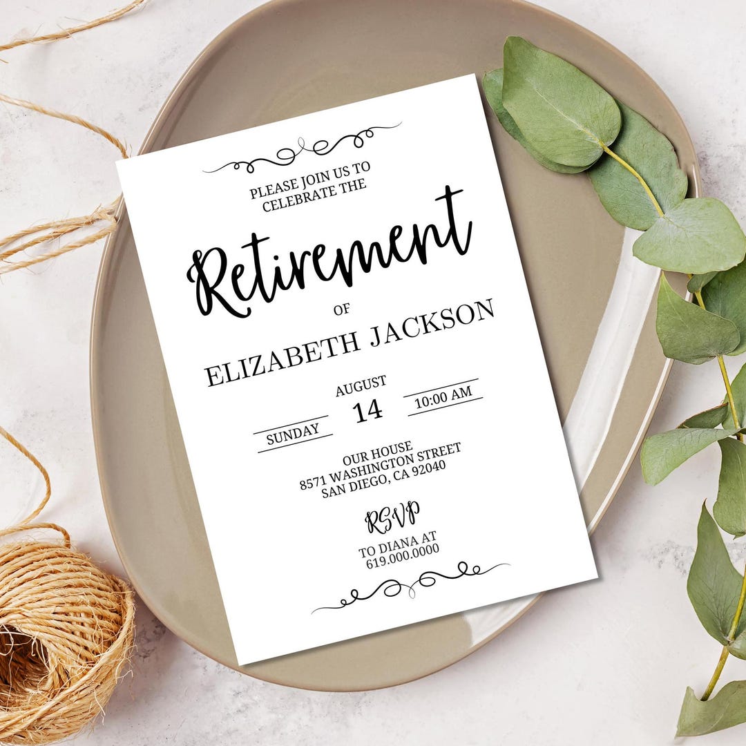 Retirement Invitation/simple Retirement Invitation/shhh It's a Surprise ...