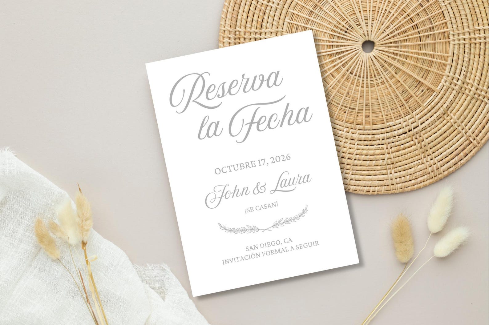 Spanish Save the Date Card/silver Save the Date Postcard/save the Date ...