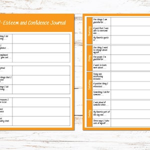 Printable Self-esteem Journal, Seven Day Journal for Confidence and ...
