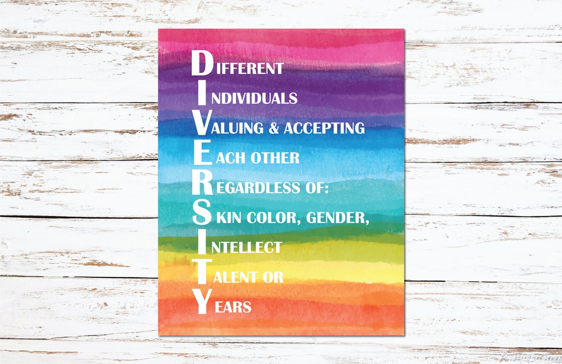 Diversity Poster School Counselor Poster Teen Bedroom Decor - Etsy