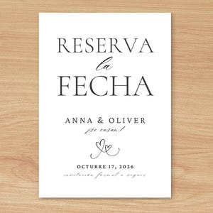 Spanish Save the Date Card/minimalist Save the Date Card/simple Save ...