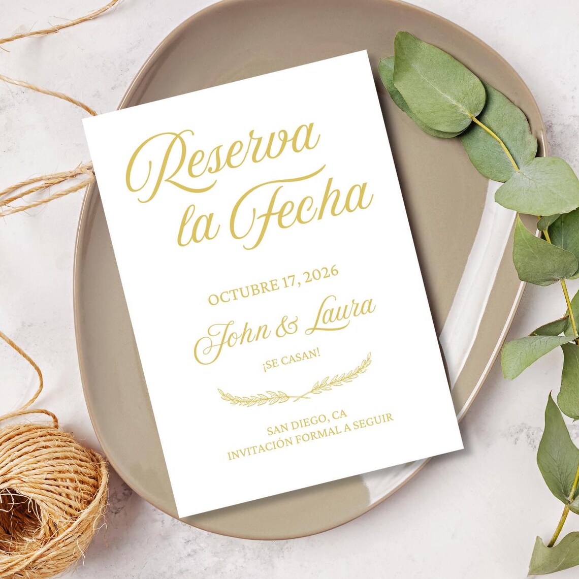 Spanish Save the Date/gold Save the Date Postcard/save the Date ...