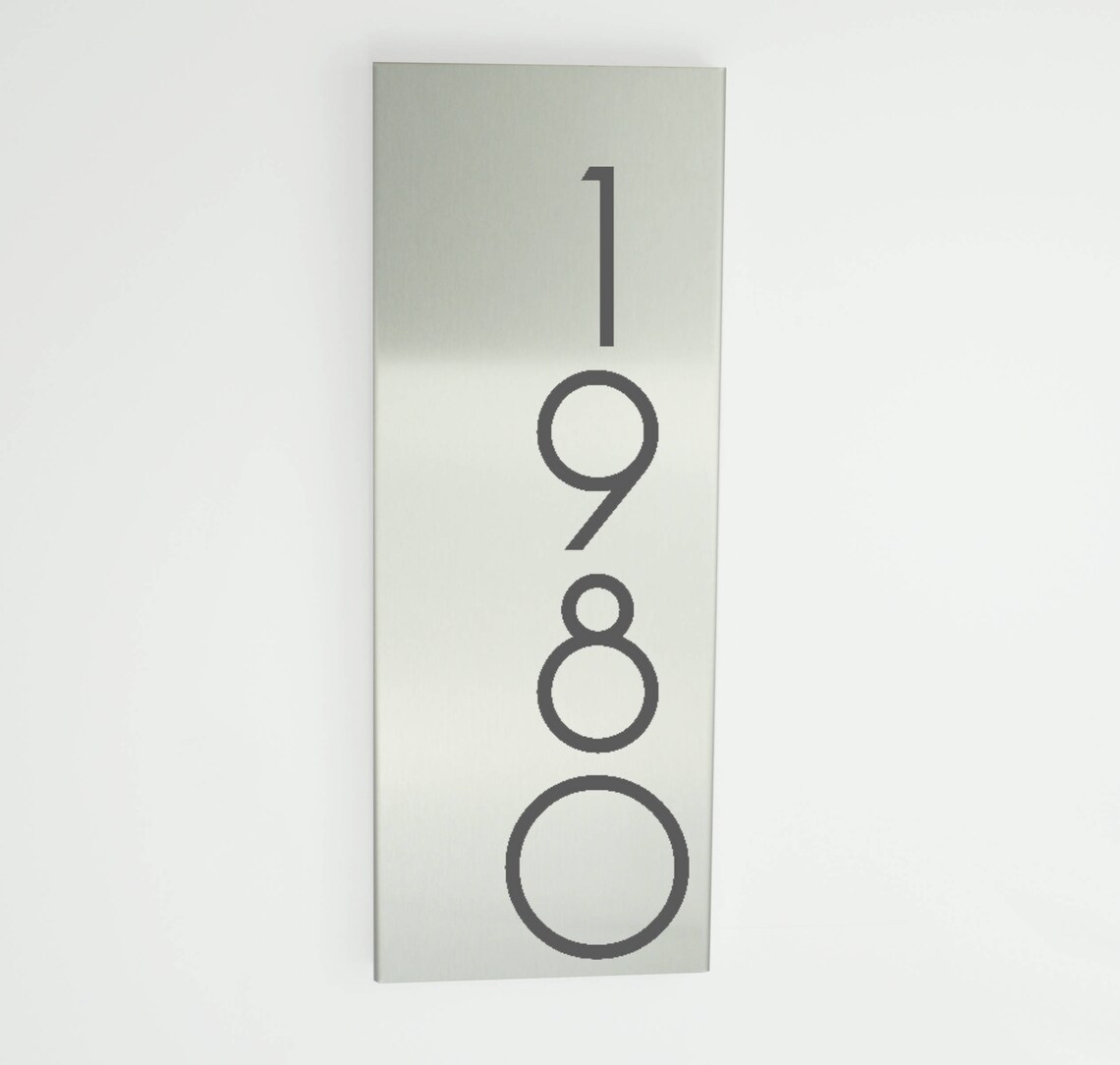 Vertical Custom Metal House Numbers - Modern House Numbers - Stainless ...