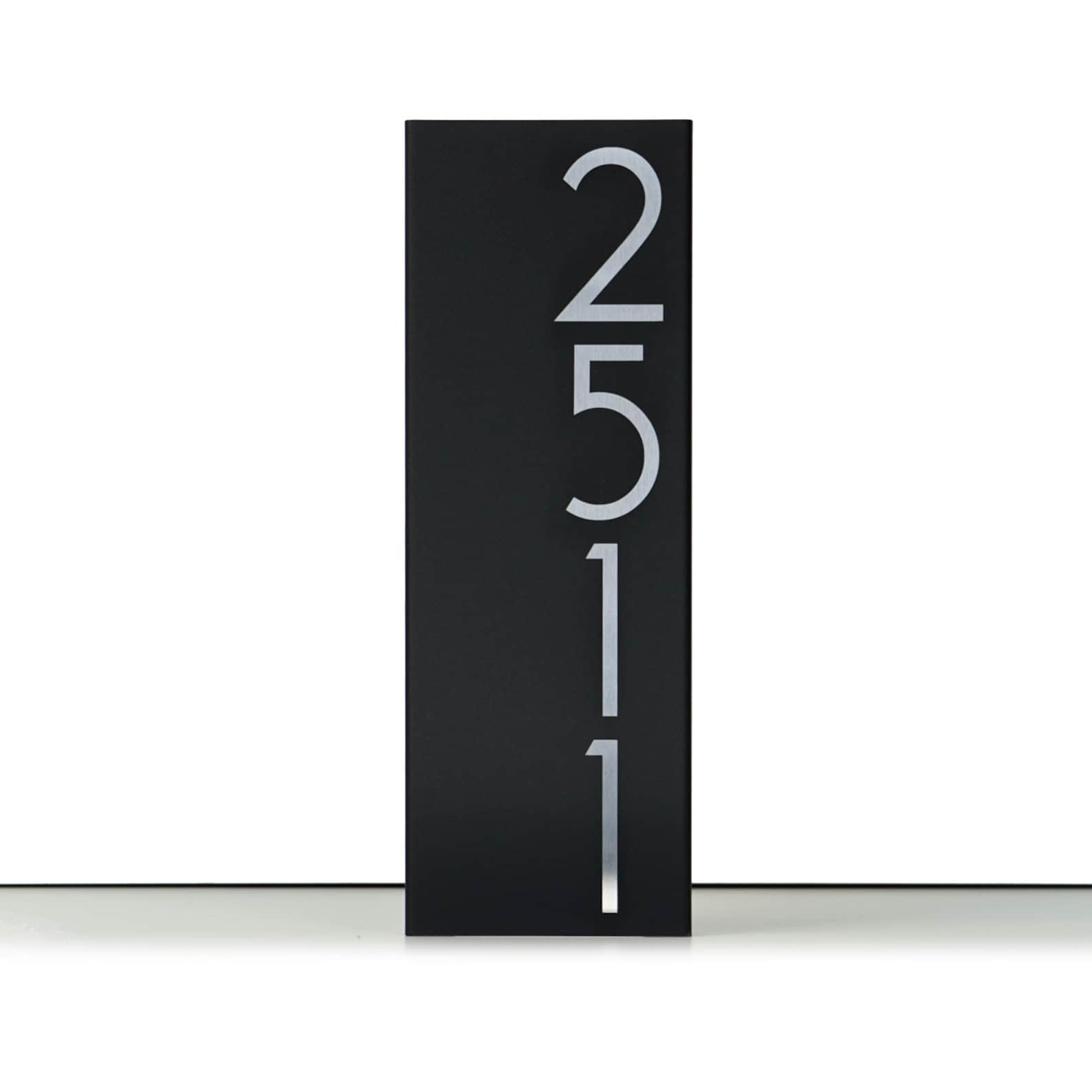 Black Vertical Custom Metal House Numbers - Modern House Numbers ...