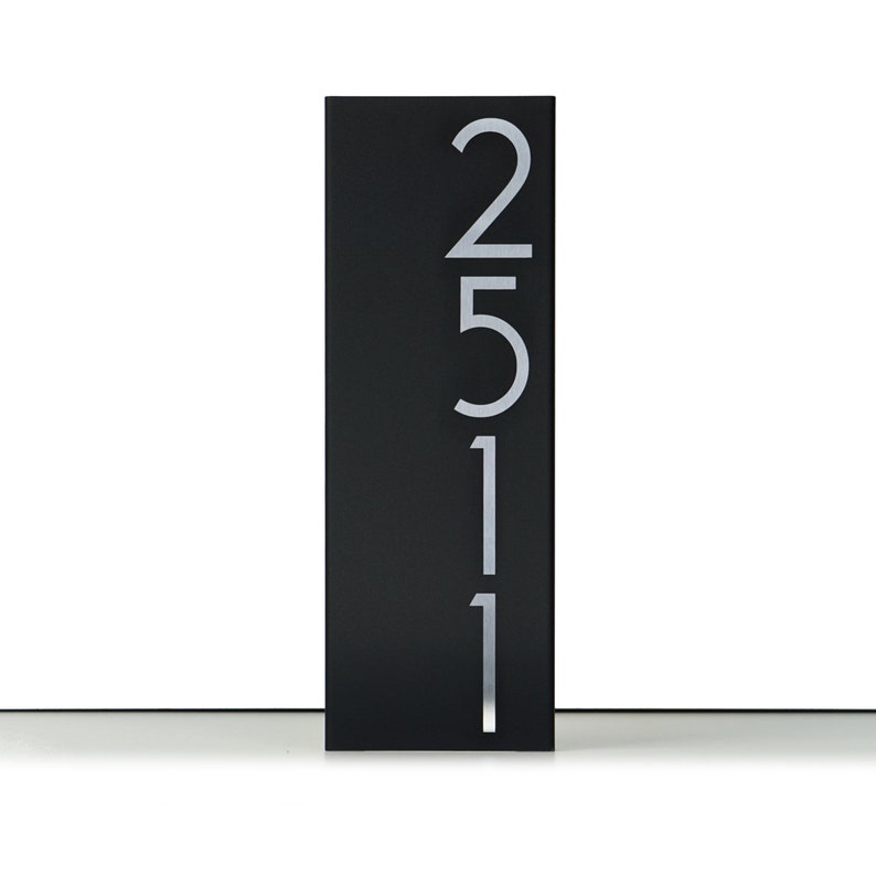 Black Vertical Custom Metal House Numbers - Modern House Numbers ...