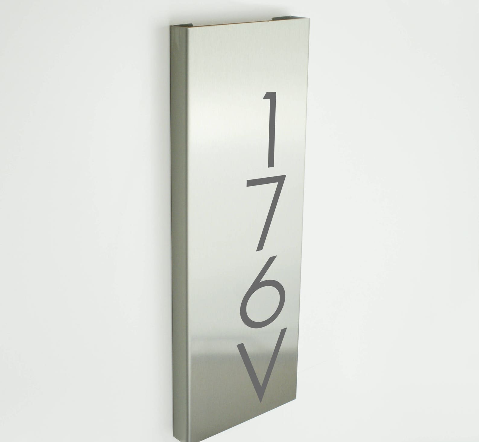 Vertical Custom Metal House Numbers - Modern House Numbers - Stainless ...