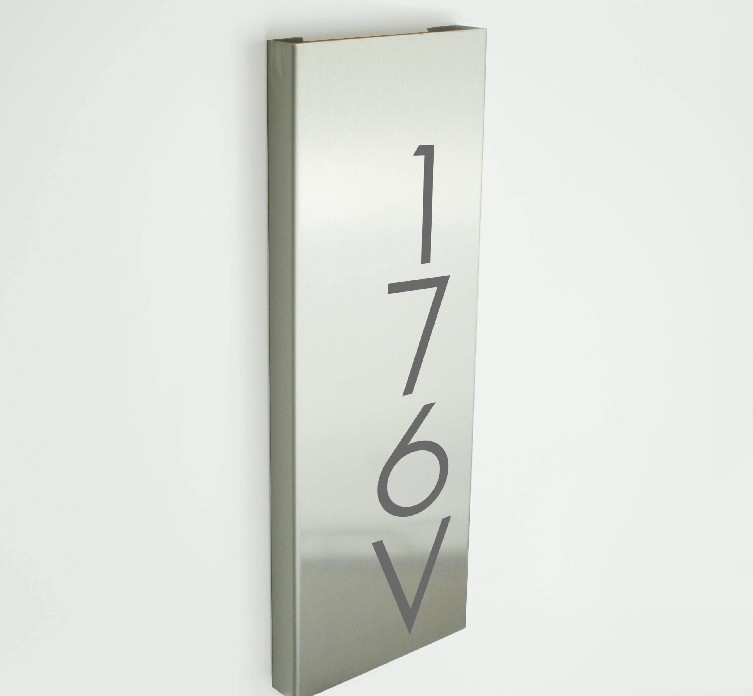 Vertical Custom Metal House Numbers - Modern House Numbers - Stainless ...