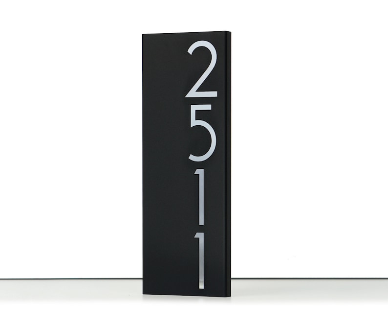 Black Vertical Custom Metal House Numbers - Modern House Numbers ...