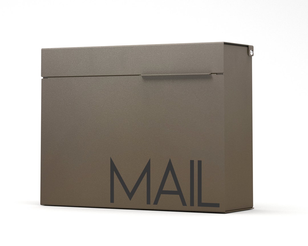 MITCH DB - Modern Wall Mounted Mailbox , Bronze (medium Dark Shade of ...