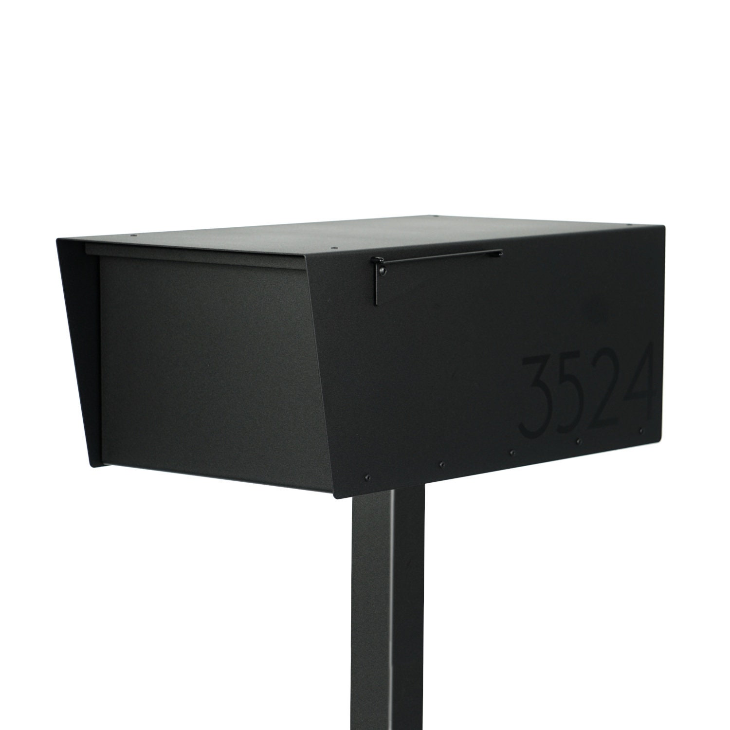 Jeremy AB - All Black - Modern Post Mounted Mailbox - Vsons Design ...