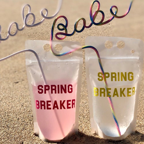 SPRING BREAK Party Pouches Booze Bags Drink Pouches - Etsy