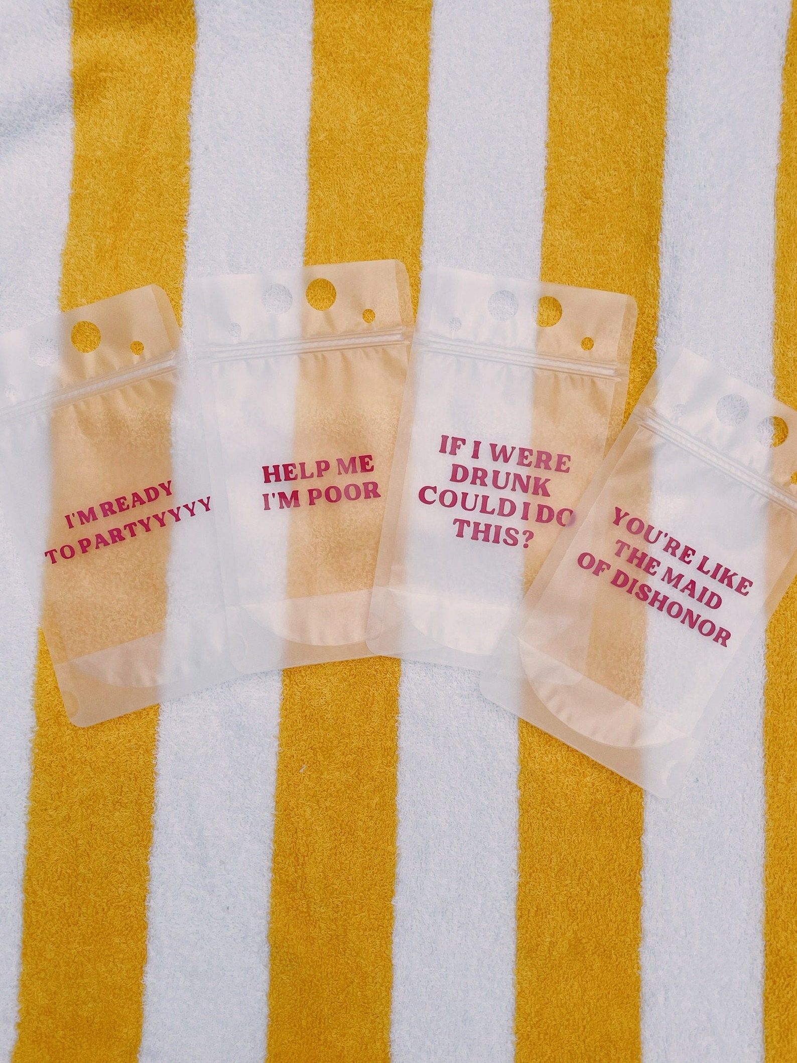 Bridesmaid Quote Drink Pouches Reusable Drink Pouches - Etsy