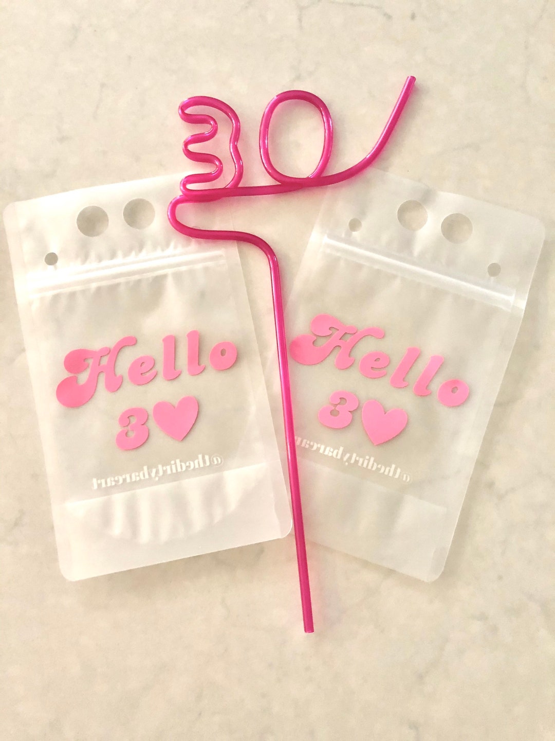 30TH BIRTHDAY Drink Pouches | Booze Bags | Party Pouches | Drink Bags ...