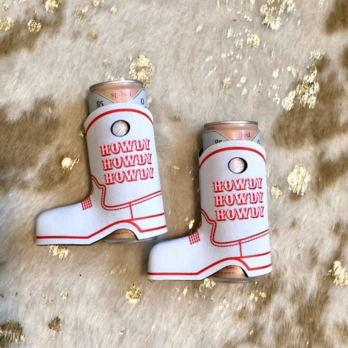 Cowboy Boot Can Cooler Howdy Last Rodeo Bachelorette Party - Etsy