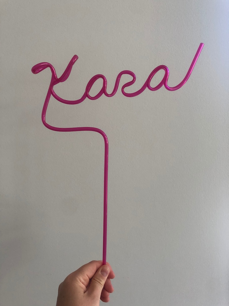 In Stock Discounted Pink Name Straw, Crazy Straws, Kids Name Straw ...