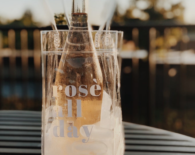 Wine Tote Rosè All Day Champagne & Chill Booze Bag Wine Bag Alcohol ...