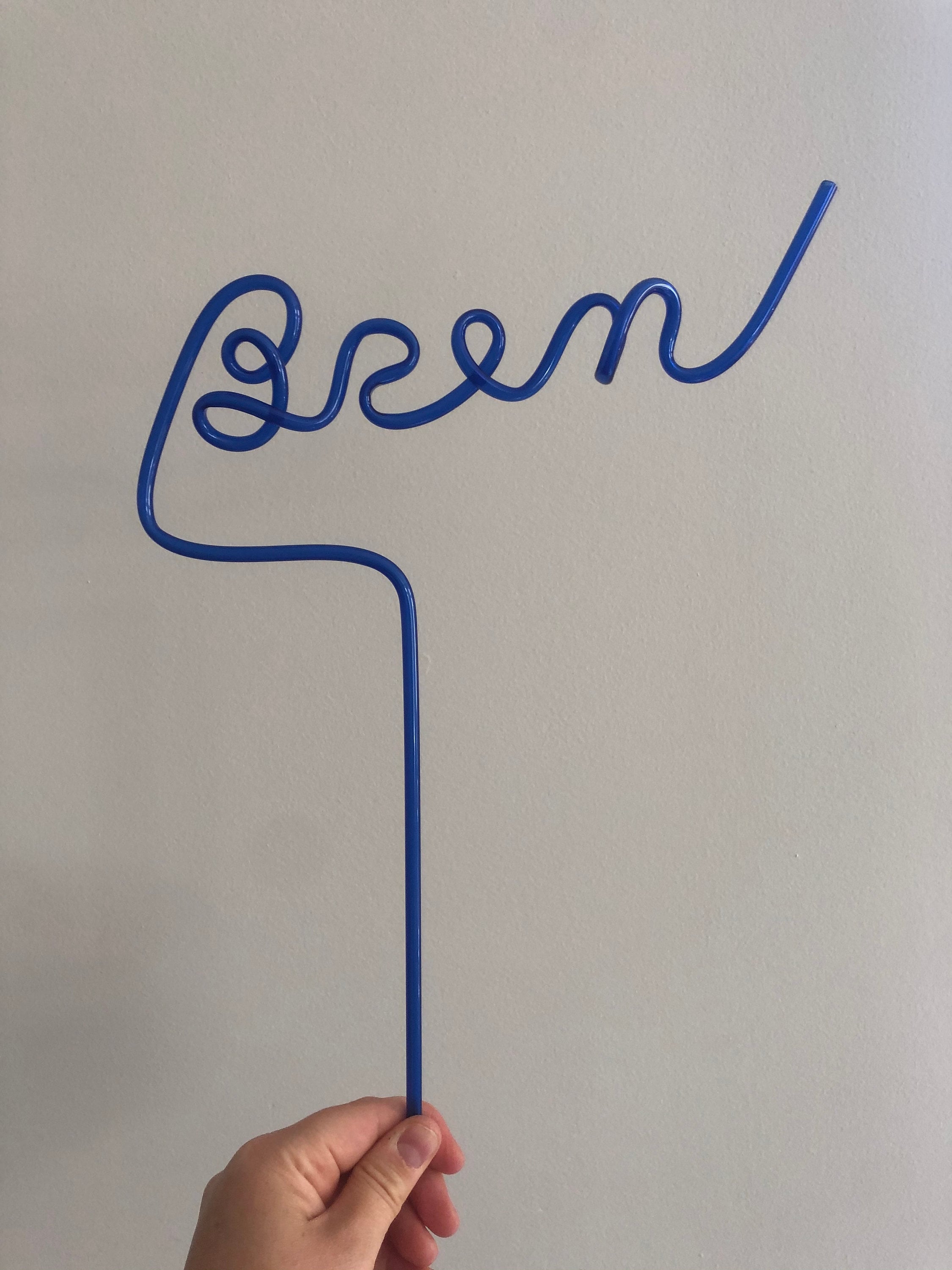 In Stock Discounted Blue and Purple Name Straw Crazy Straws | Etsy