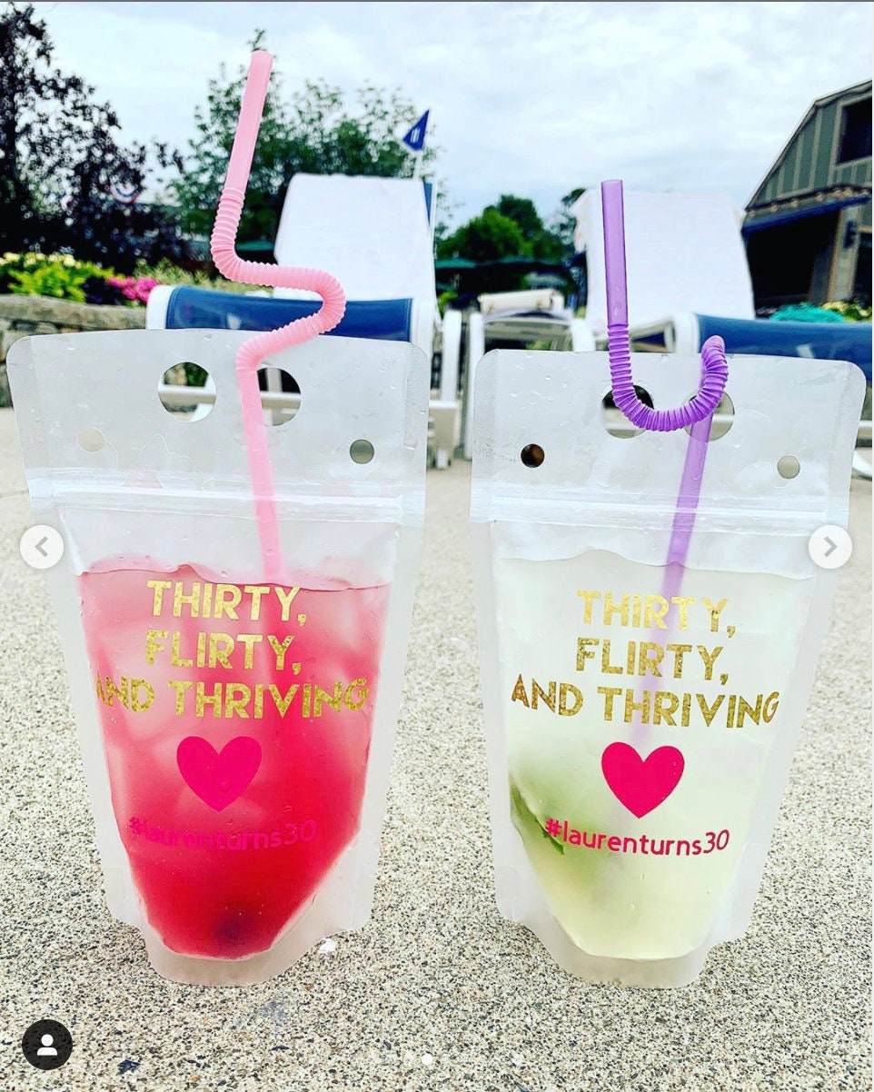 CUSTOM DRINK POUCHES Party Pouches Booze Bags Drink Bags - Etsy
