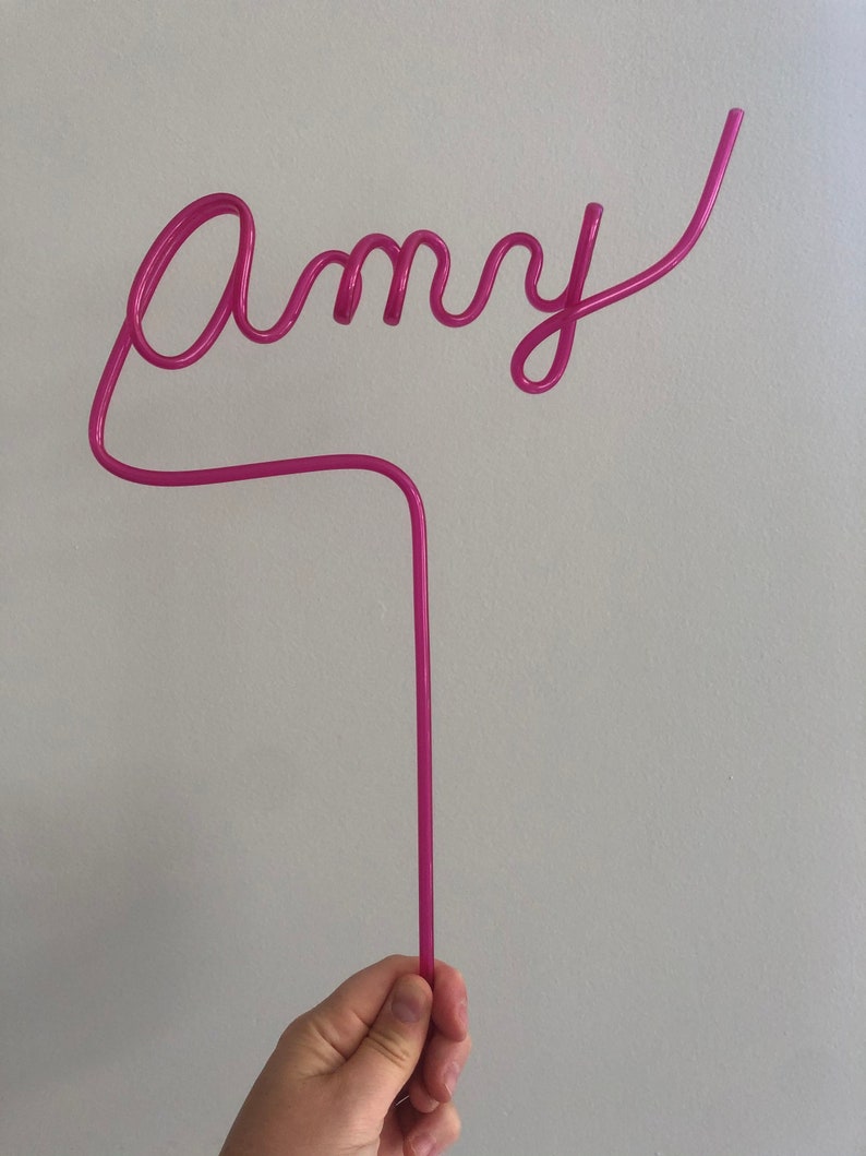 In Stock Discounted Pink Name Straw, Crazy Straws, Kids Name Straw ...