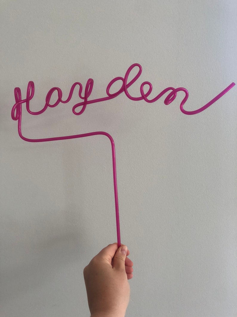 In Stock Discounted Pink Name Straw, Crazy Straws, Kids Name Straw ...
