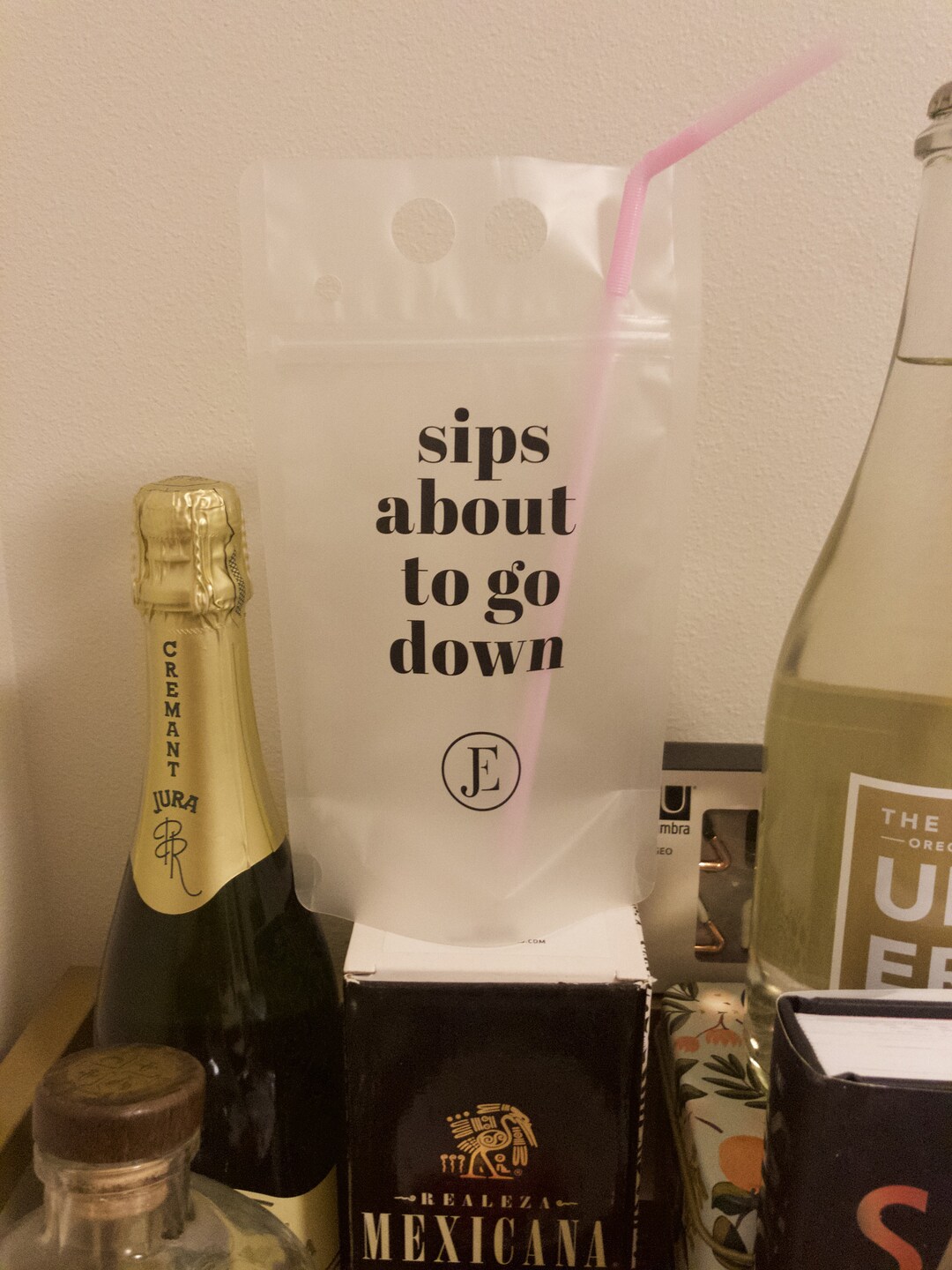 Custom Reusable Drink Pouches With Straws, Wedding Drink Pouches ...