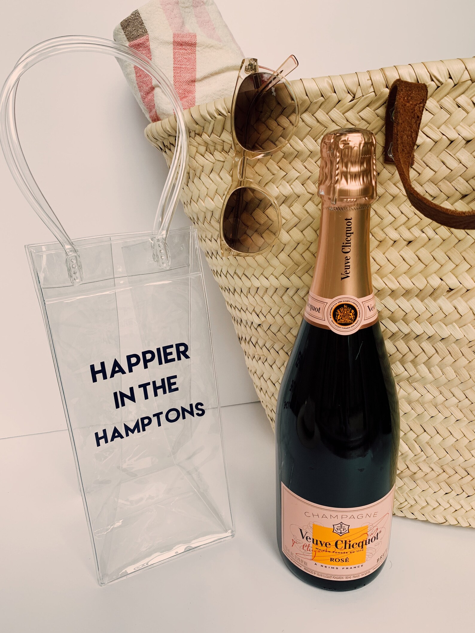 Wine Tote - Happier in the Hamptons - Booze Bag - Wine Bag - Chilled ...