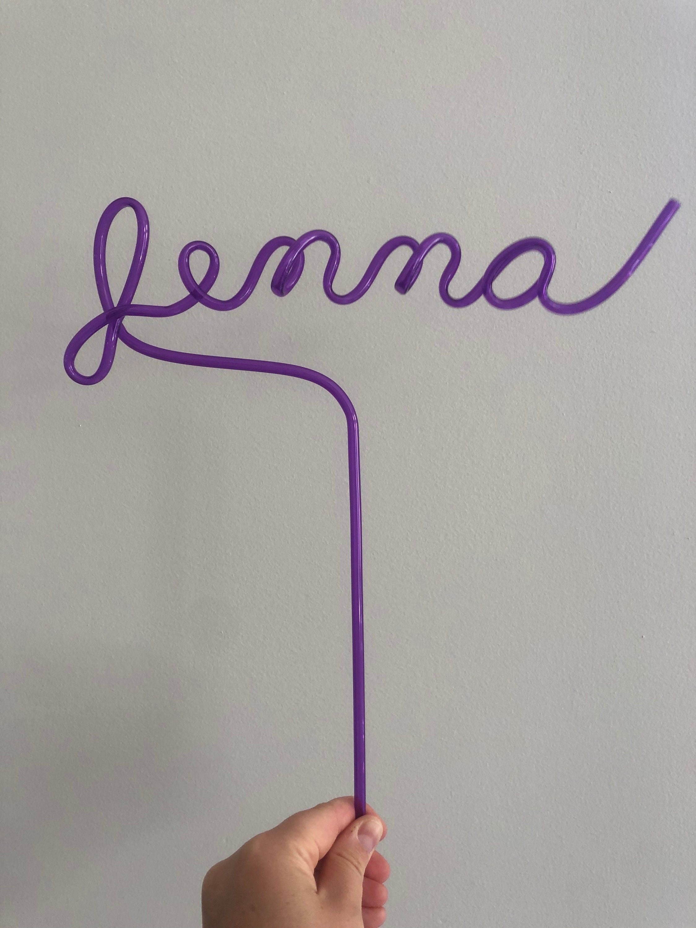 In Stock Discounted Blue and Purple Name Straw Crazy Straws | Etsy