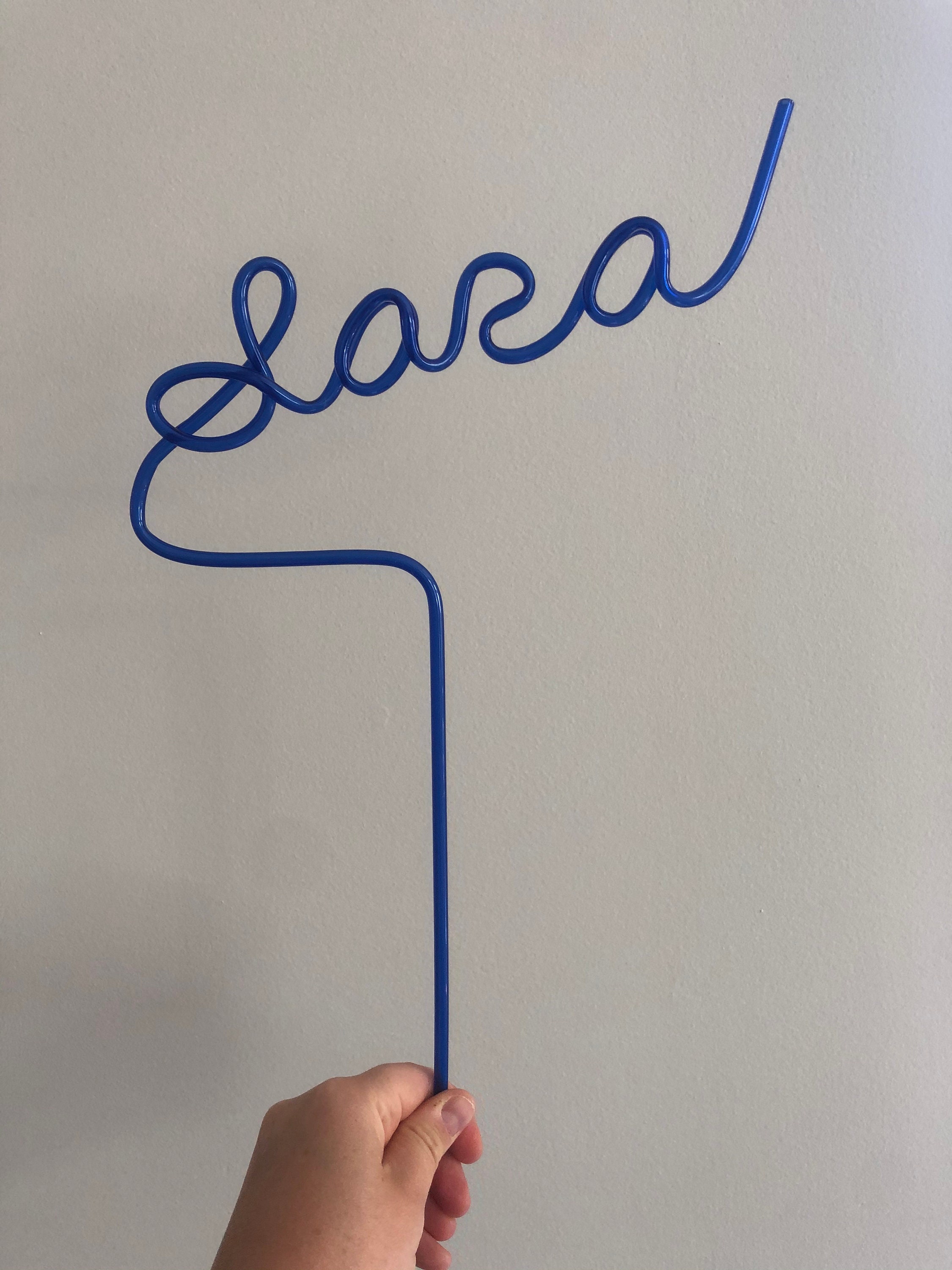 In Stock Discounted Blue and Purple Name Straw Crazy Straws | Etsy