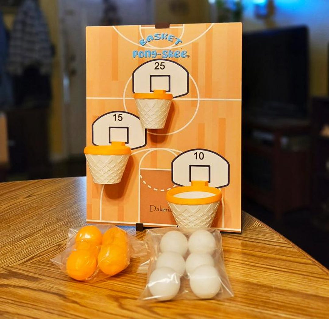 Basket Pong Skee 3 Hoop Ping Pong Ball Game - Etsy