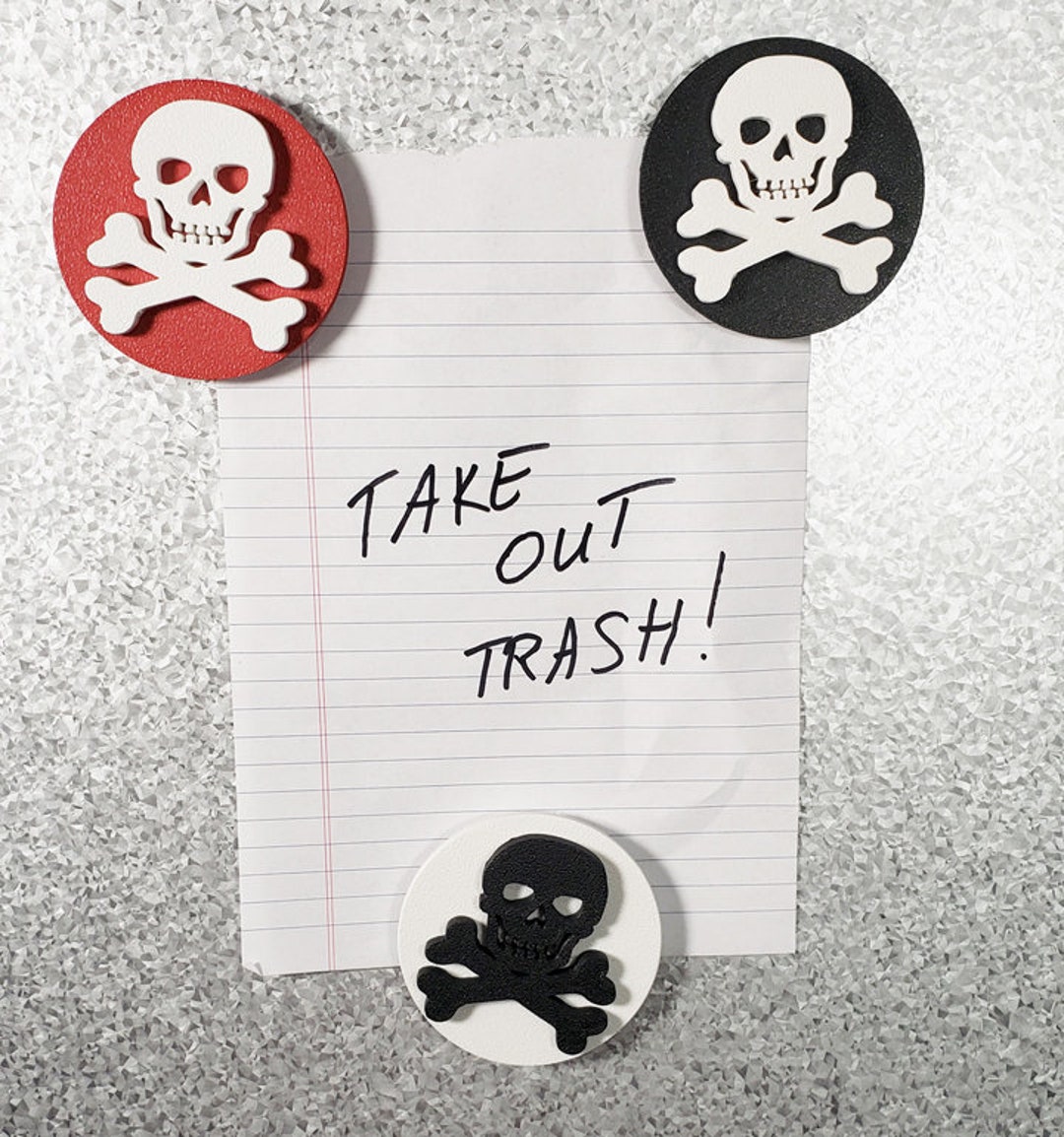 2 PK of 3D Refrigerator Magnets - Skull & Crossbones - Etsy