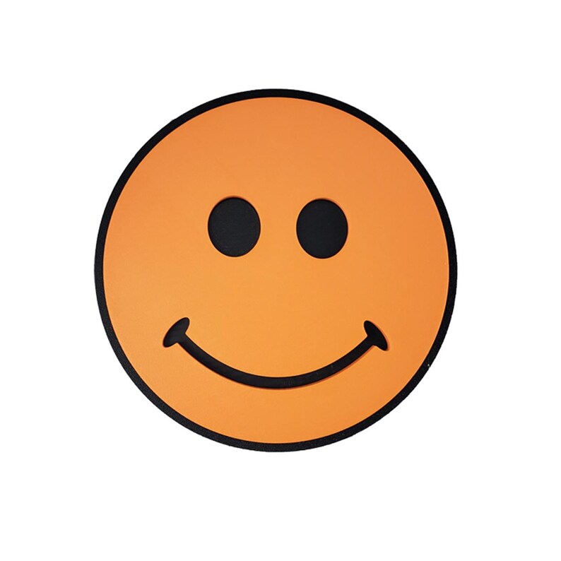 Smiley Face Novelty 3D Sign - Orange - Etsy