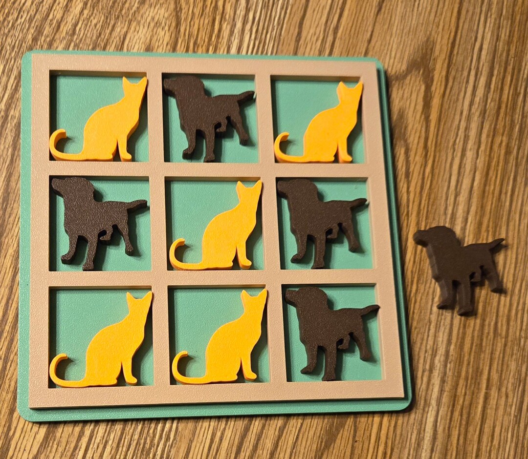 Dog Versus Cat Tic Tac Toe Game - Etsy