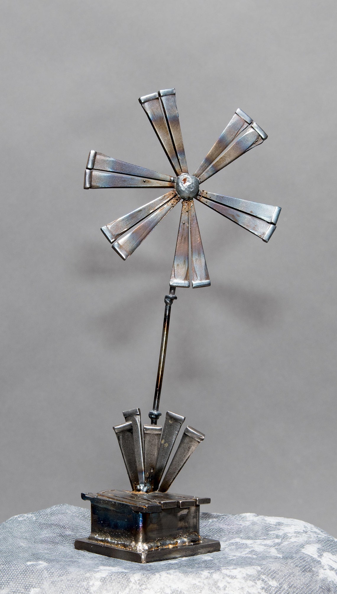 Welded Steel Flower With Base - Etsy