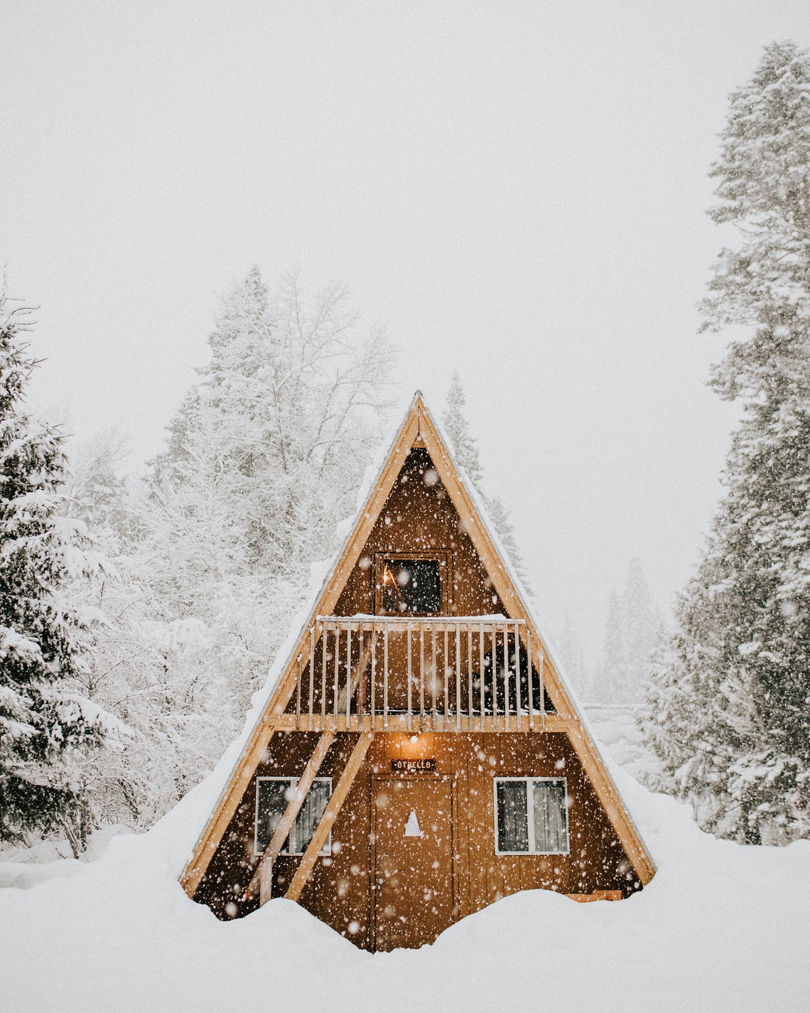 Snowy A-frame Print - Etsy