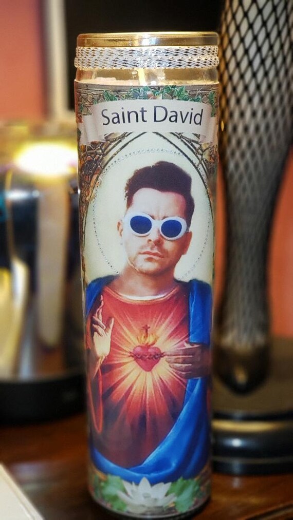 David Rose Celebrity Saint Prayer Candle | Etsy
