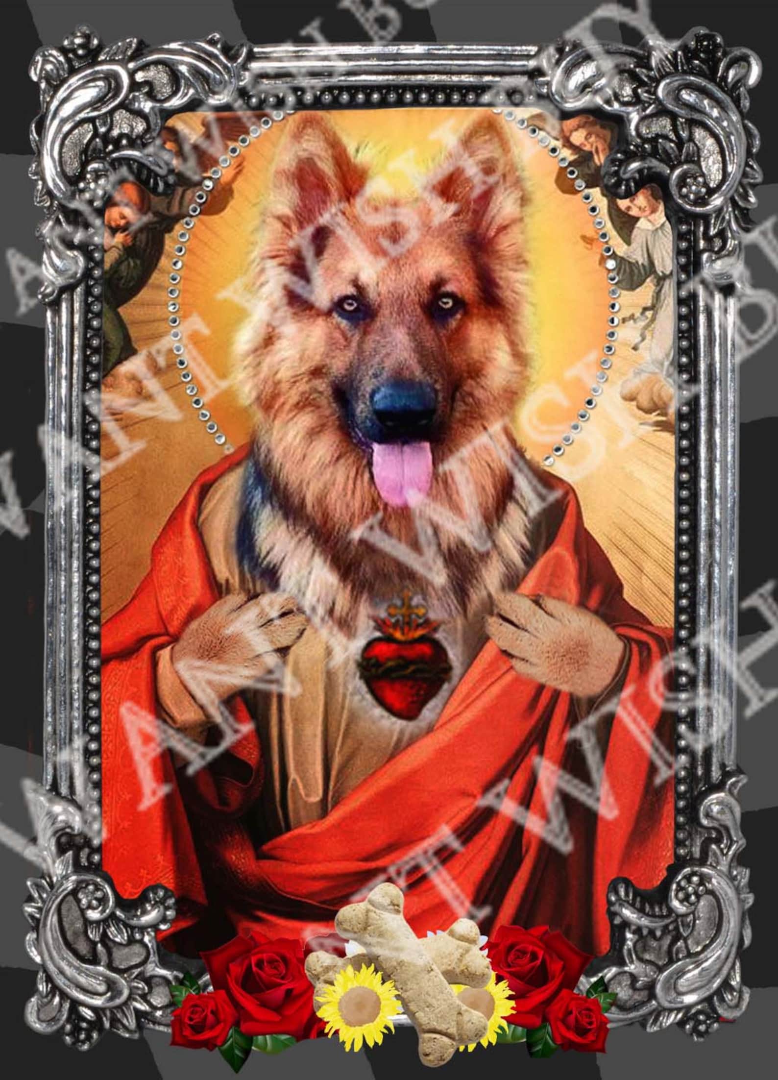 German Shepherd Pet Saint Prayer Candles - Canine Customizable - Etsy