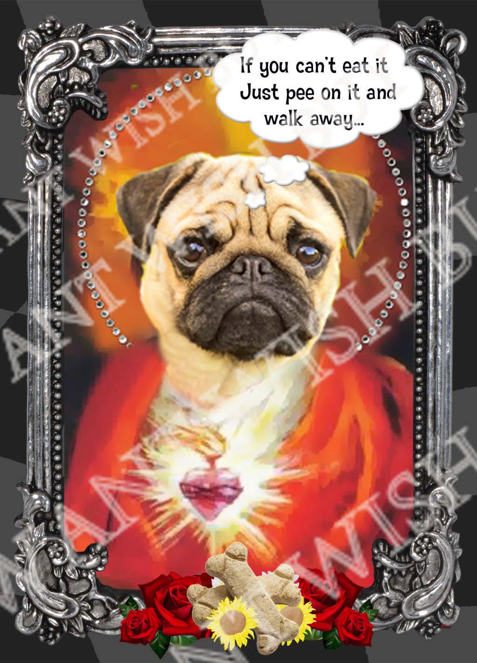 Pug Pet Saint Prayer Candles Add your own message Puppy | Etsy