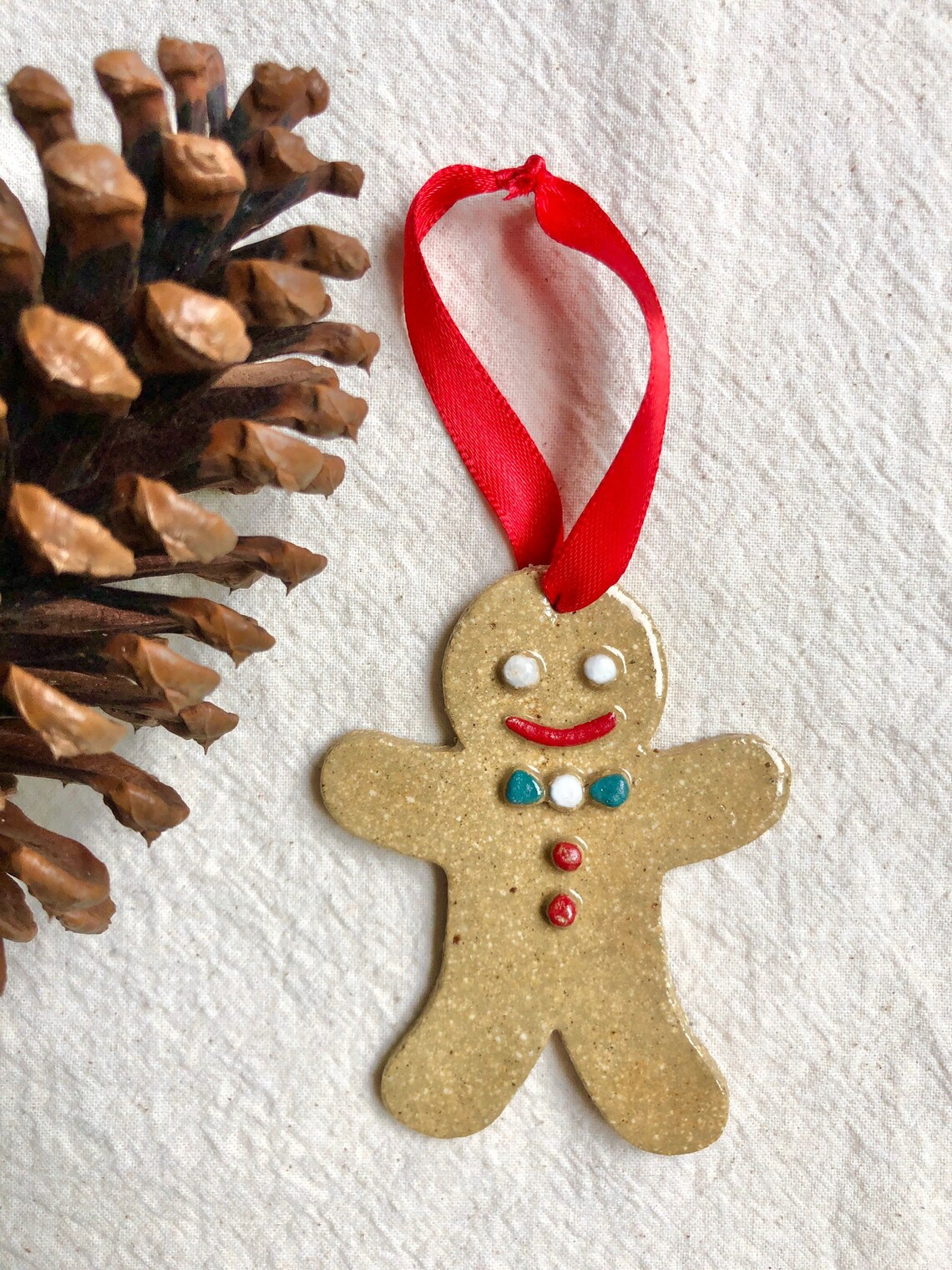 Gingerbread Man Christmas Tree Ornament | Handmade Clay Ornament ...