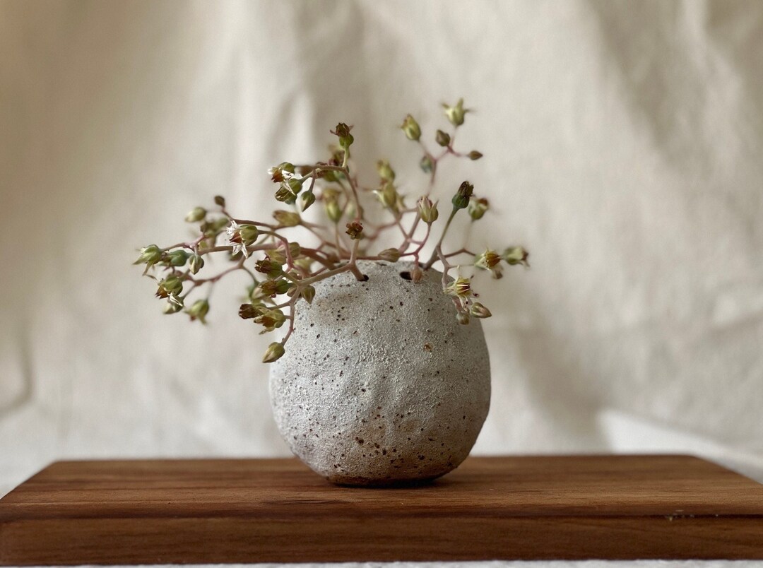 White Crater Bud Sprig Vase | Handmade Ceramic Pottery - Etsy