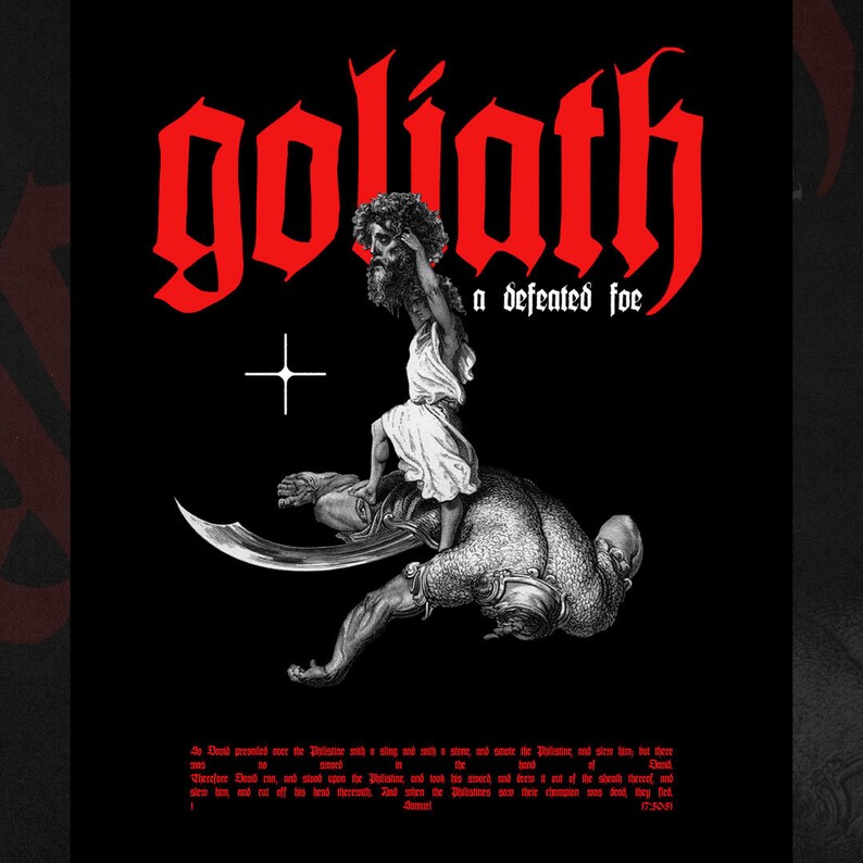 David and Goliath Graphic for DTG / DTF - Etsy